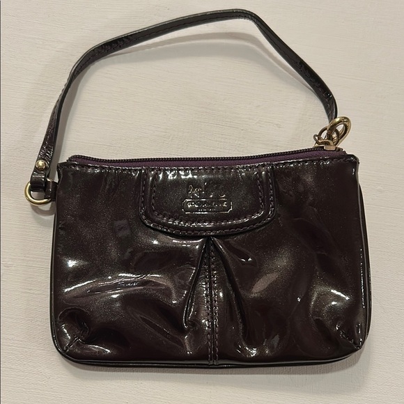 Coach | Bags | Coach Vintage Wristlet Wallet Shiny Dark Purple | Poshmark